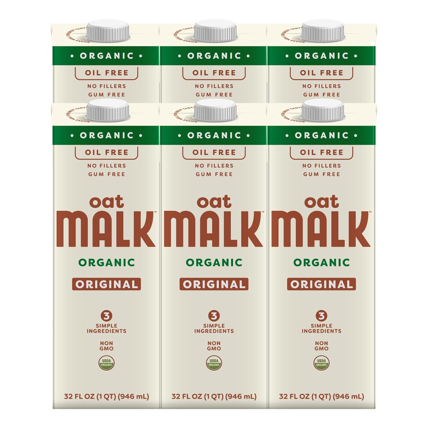 Malk Organic Original Oat Milk 32 fl oz - 6 pack - Shelf Stable, Non ...