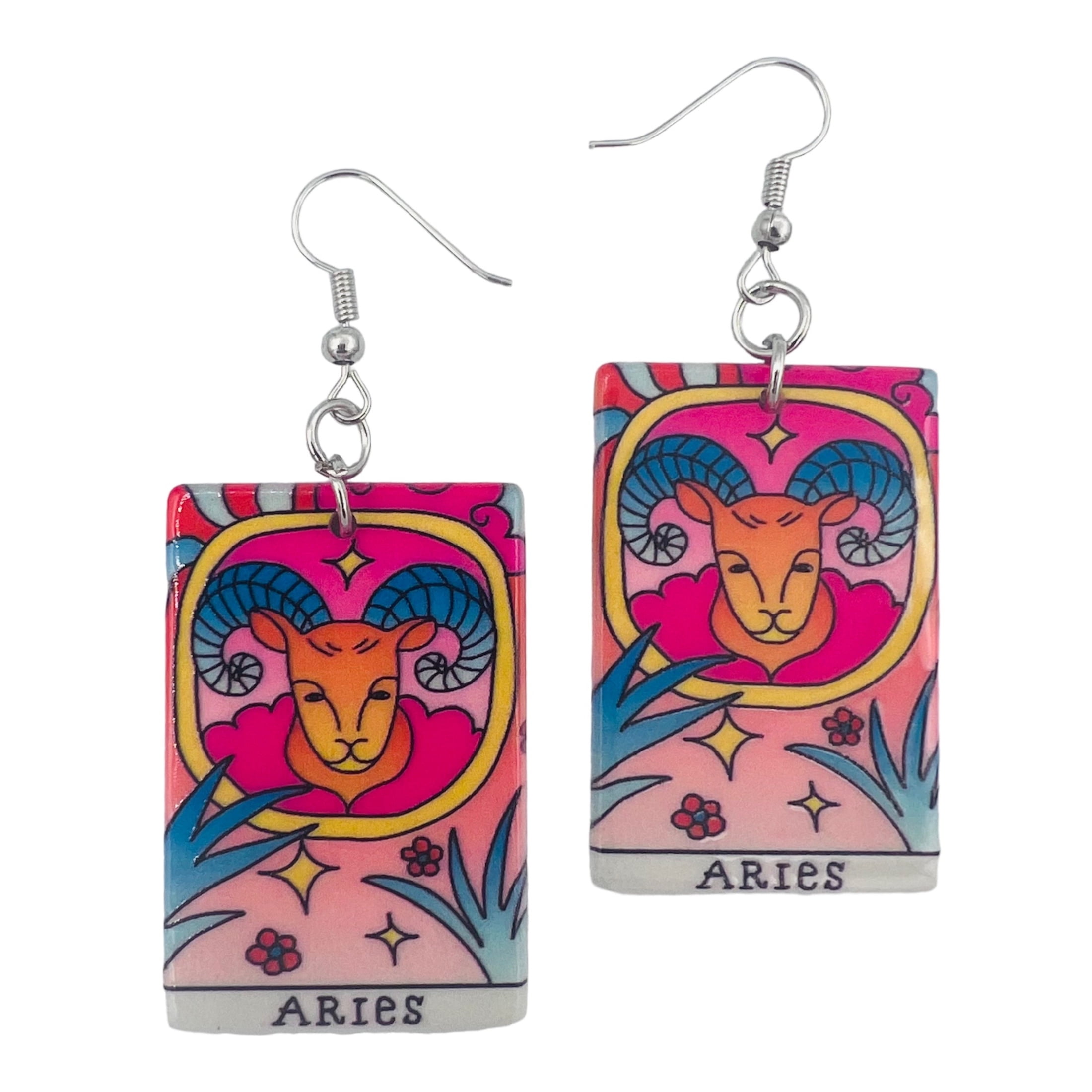 Aries Women's Zodiac Constellation Earrings - Celestial Acrylic Earrings - Walmart.com