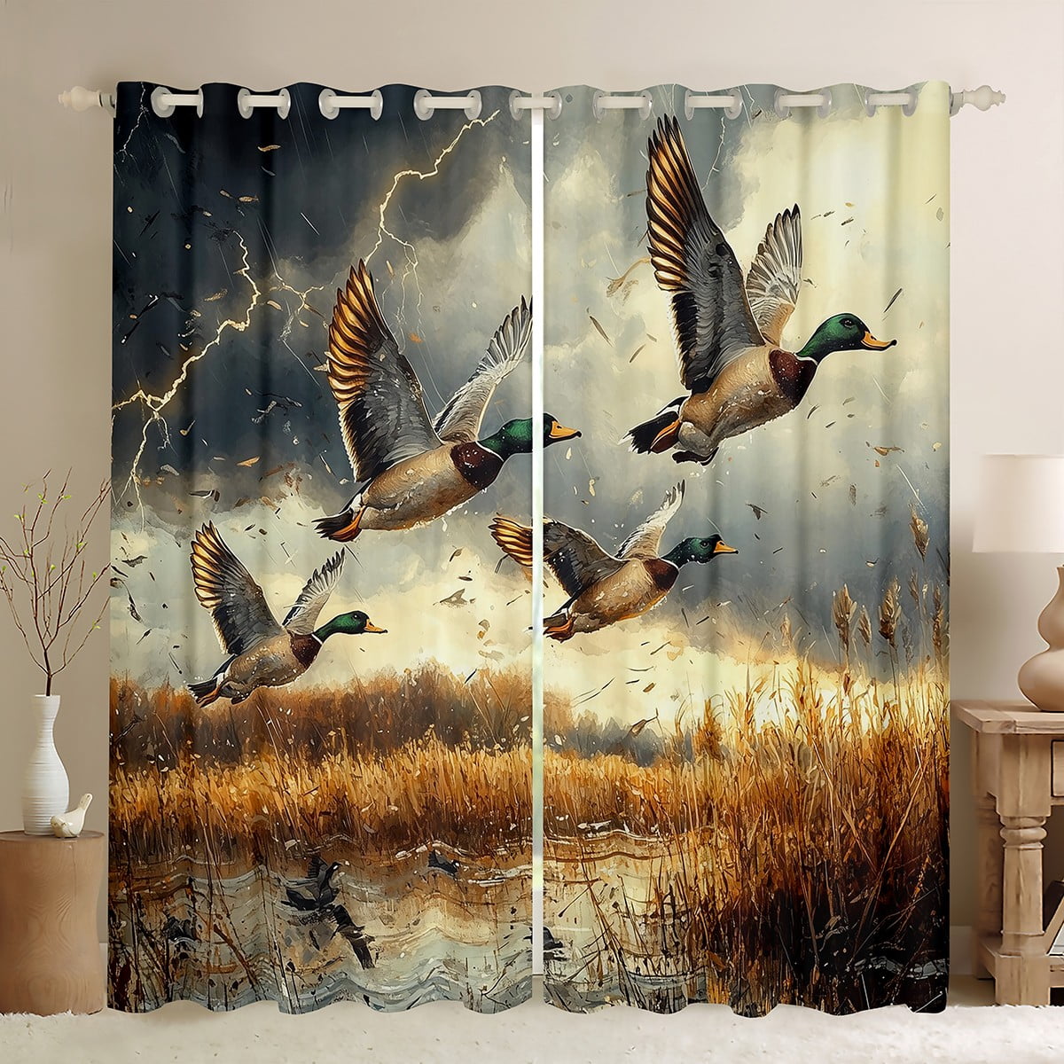 Mallard 42"Wx63"L 2 Panels Curtains Duck Hunting Blackout Curtains for ...