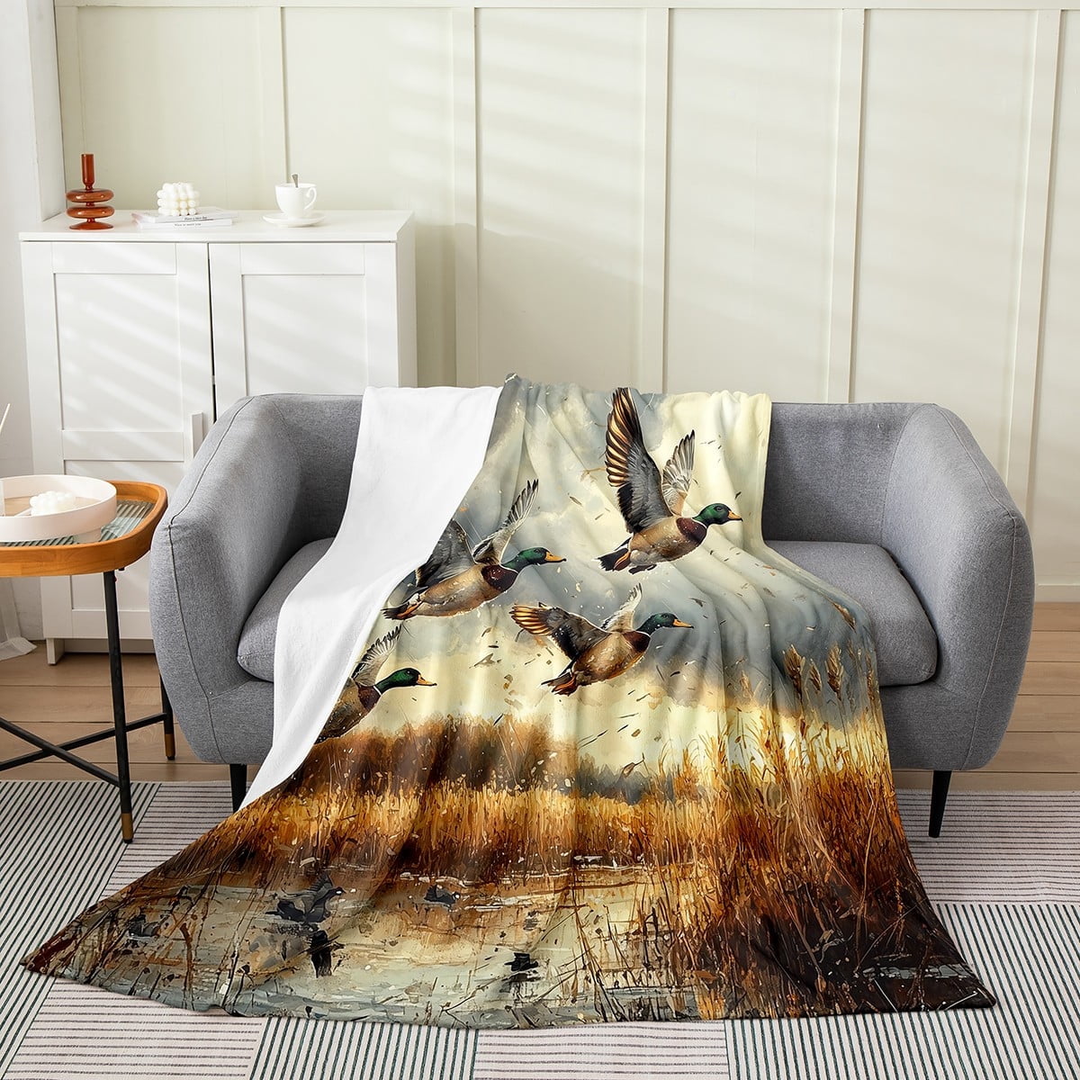 Mallard Blanket 30x40,Hunting Wildlife Duck Throw Blanket For Sofa Bed ...
