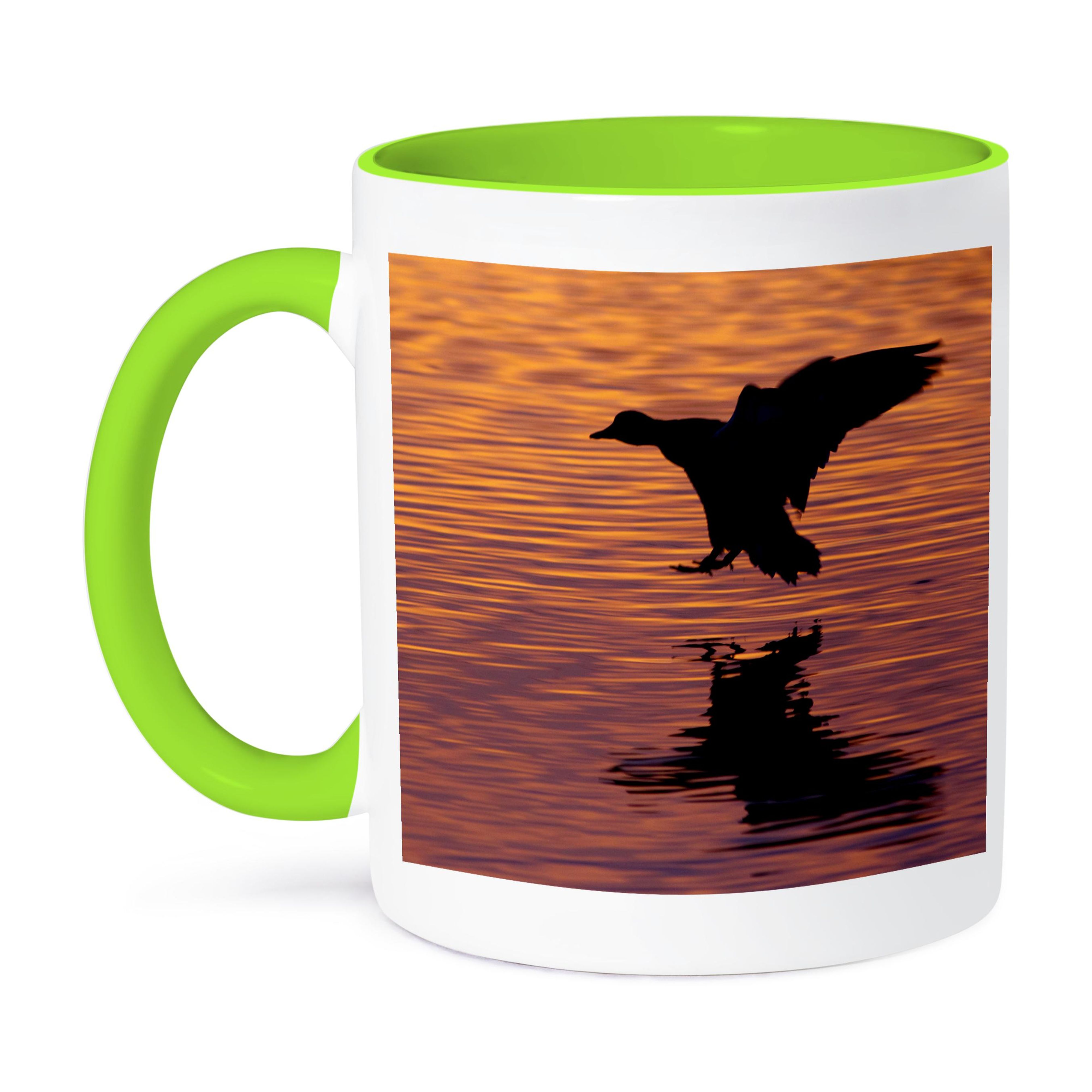 Mallard Drake Silhouette, 15oz Two-Tone Green Mug - Walmart.com