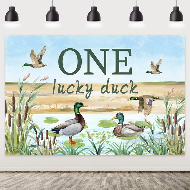 One Lucky Duck Theme - Baby Boy's 1st Birthday Decor, Mallard Duck ...