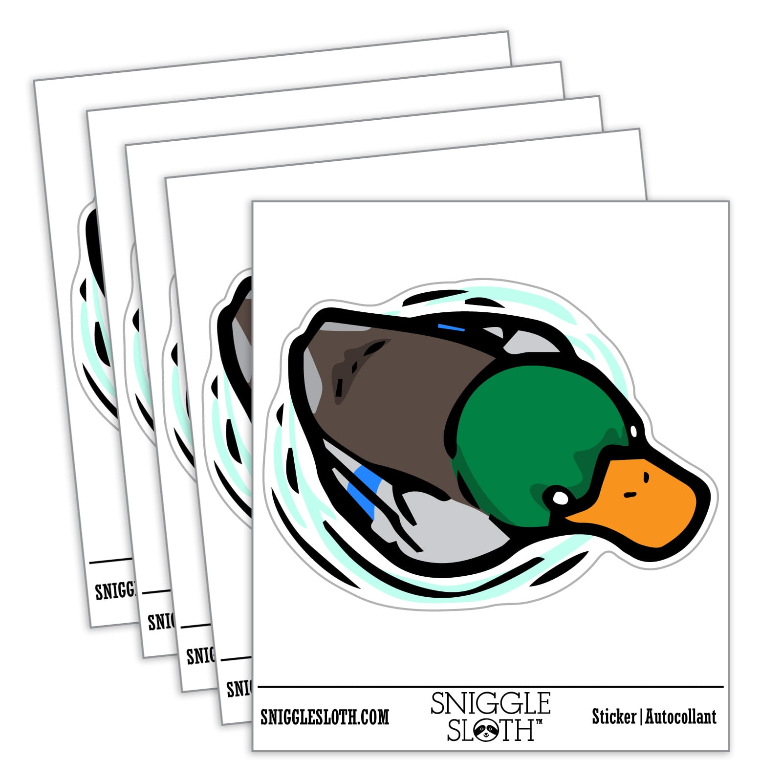 Mallard Duck Floating On Water Ripples Car Window Bumper Water Bottle ...