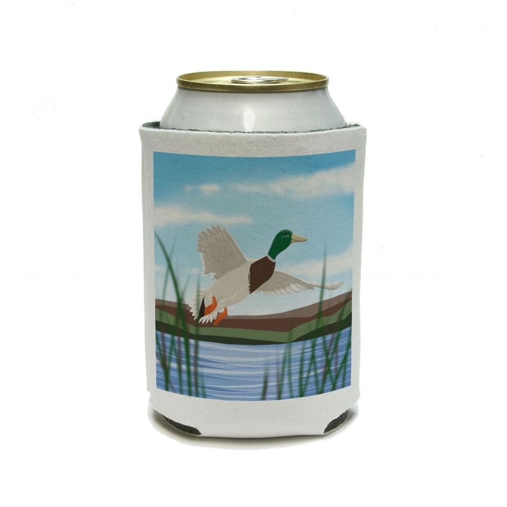 Mallard Duck Flying - Hunting Can Cooler Drink Insulator Beverage ...