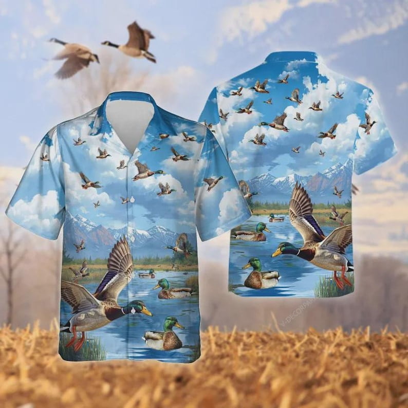 Mallard Duck Hawaiian Shirt For Men Women, Peaceful Lake Duck Hunting ...