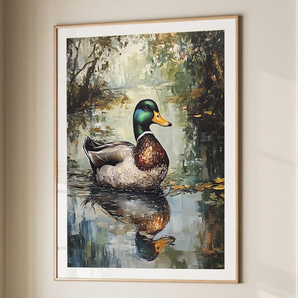 Mallard Duck Print Animal Poster Gift Nursery Rustic Decor ...