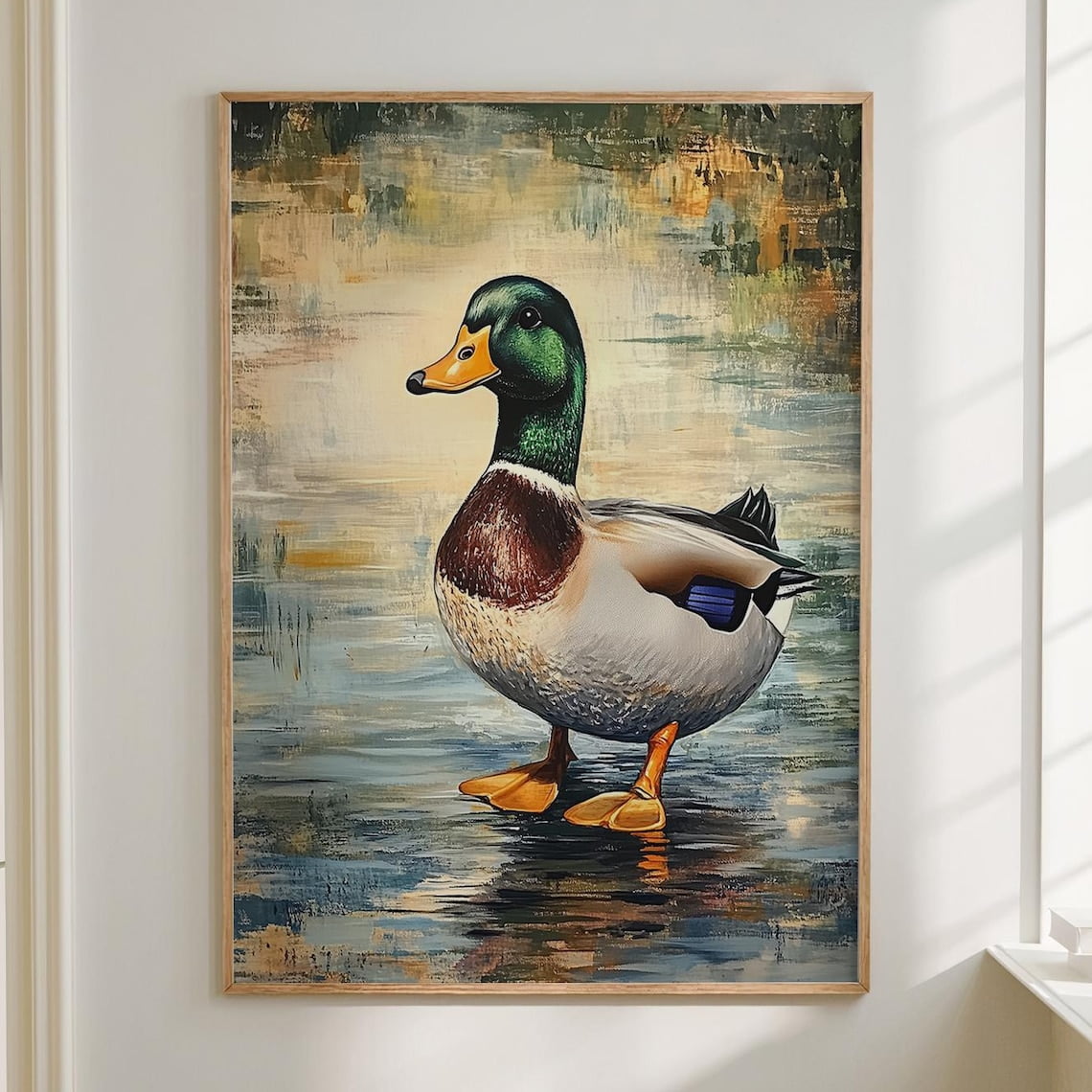 Mallard Duck Print Animal Poster Gift Nursery Rustic Decor ...
