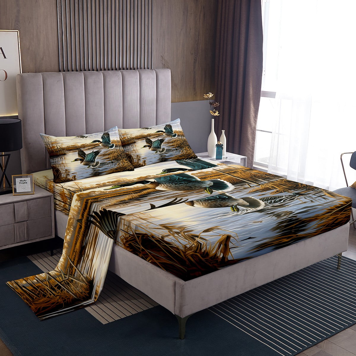 Mallard Duck Sheet Set King Size Hunting and Fishing Bed Sheets Set ...