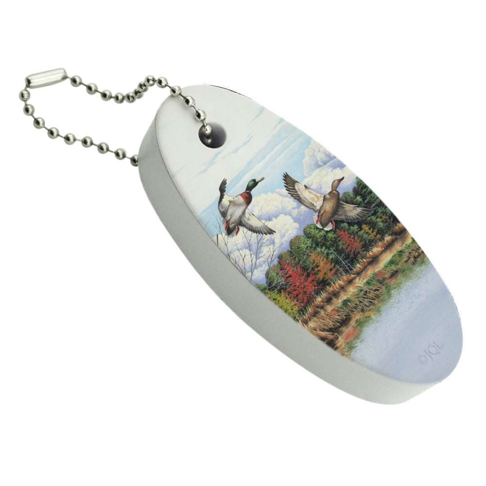 Mallard Ducks Flying Hunting Floating Keychain Oval Foam Fishing Boat ...