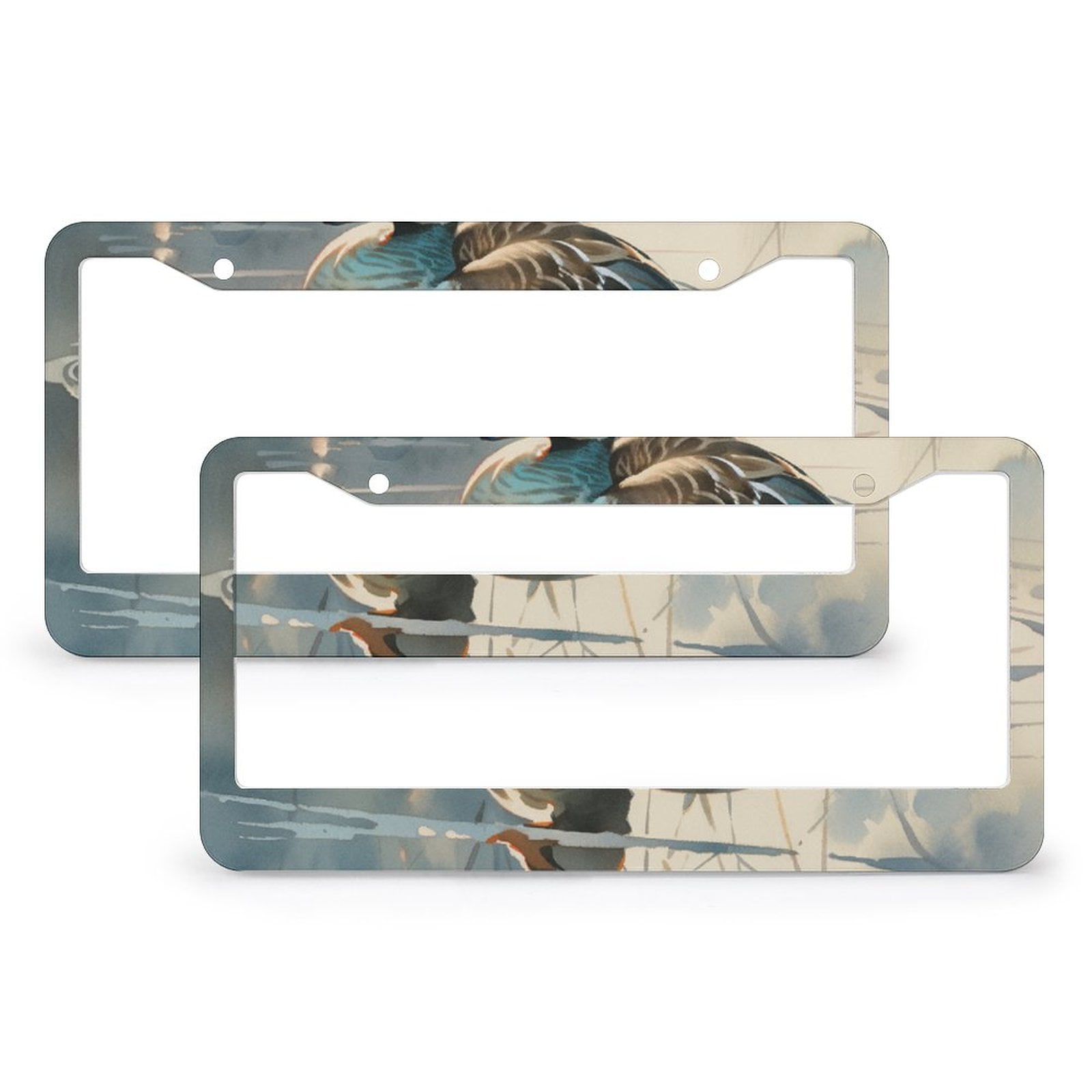 Mallard Fly Water License Plate Frame 2 Pcs Set Mallard Water Hauser ...