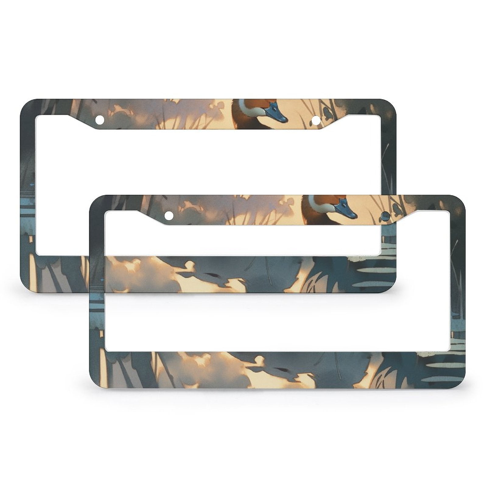 Mallard Fly Water License Plate Frame 2 Pieces Wildlife Totem Nature ...