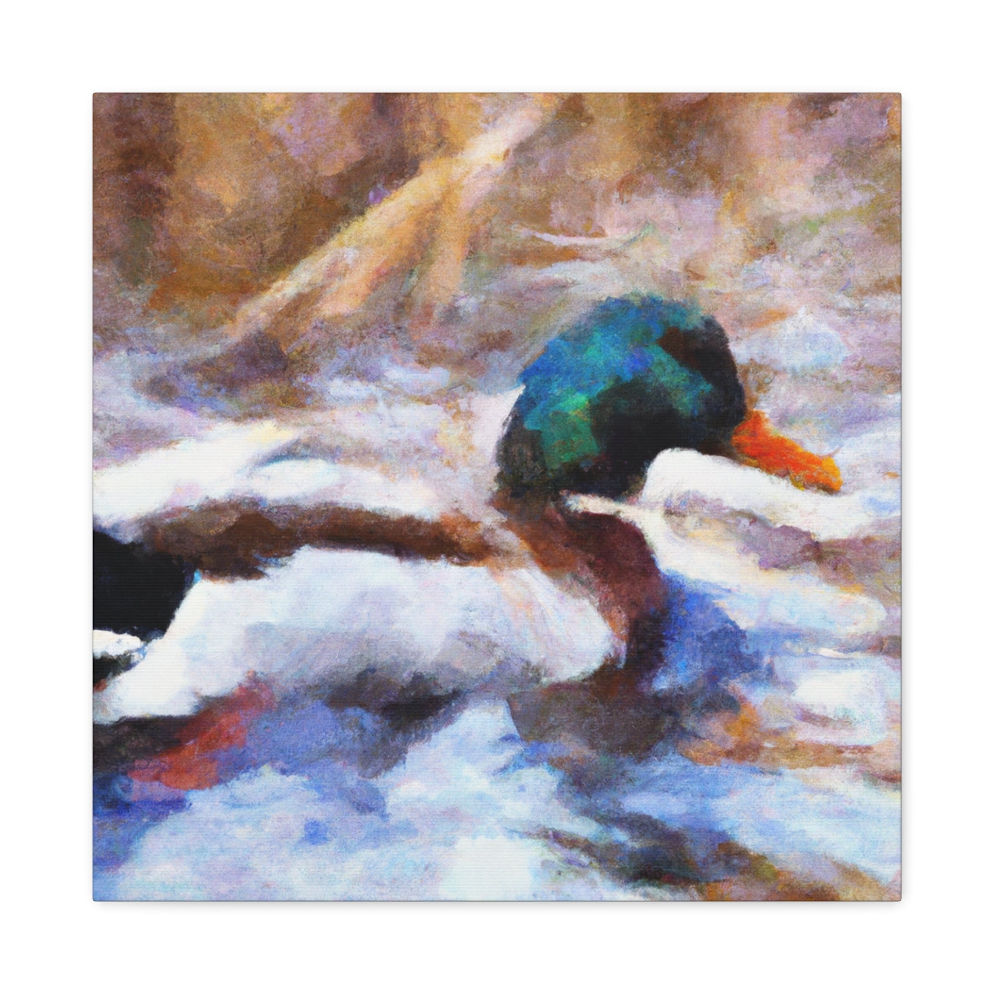 Mallard in Impressionism - Canvas - Walmart.com