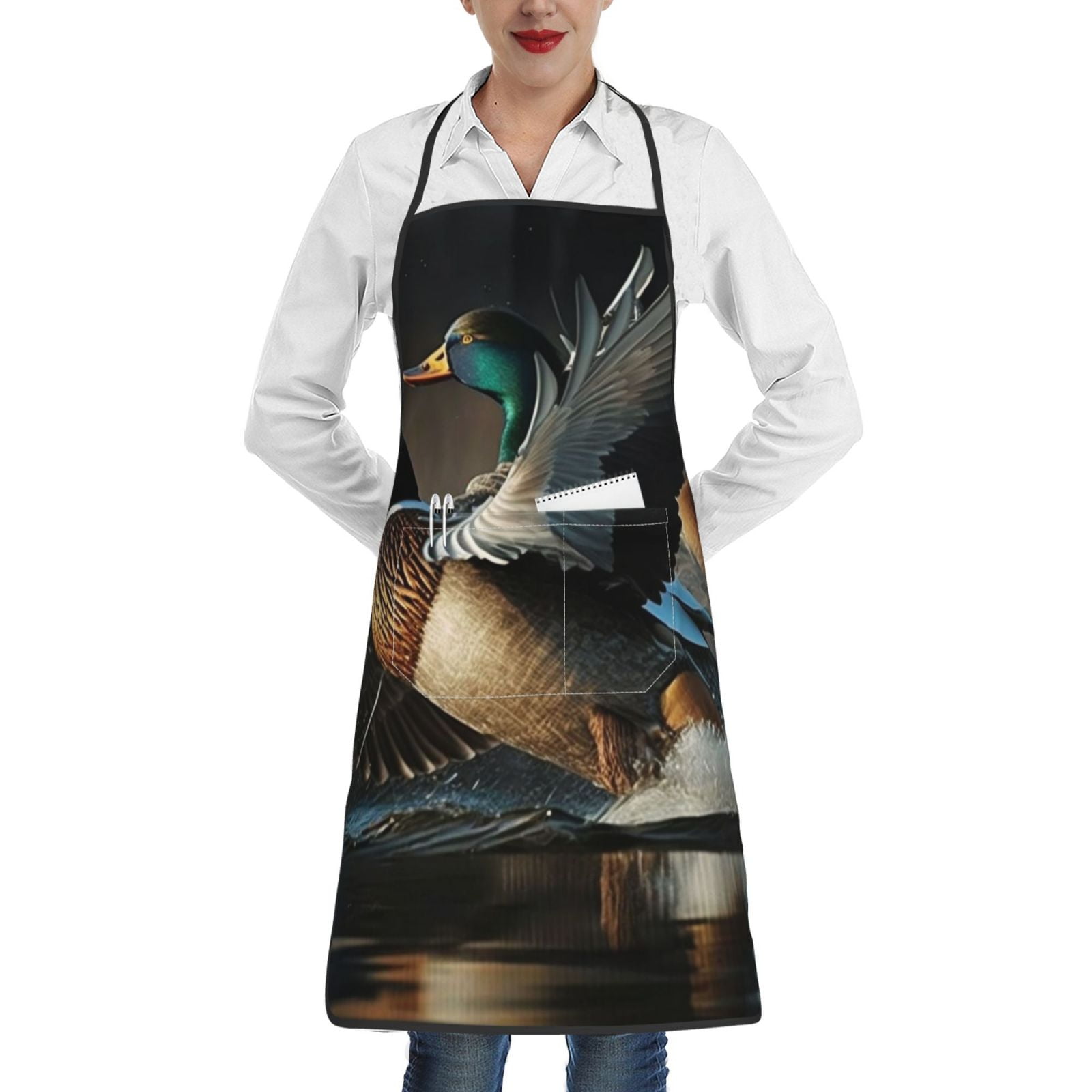 Mallards Duck Cool Hunting Apron with Pocket Cooking Waterproof Bib ...