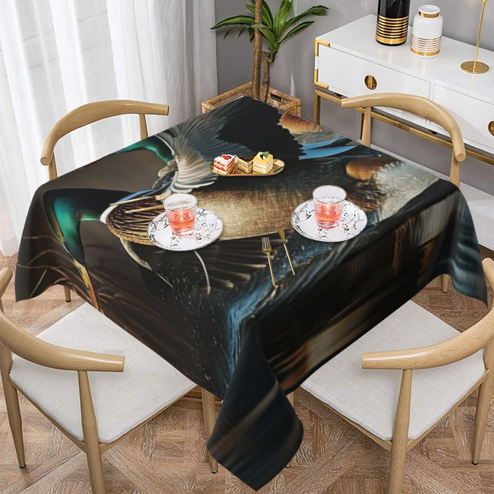 Mallards Duck Cool Hunting Square Tablecloth 60x60 Waterproof Table ...