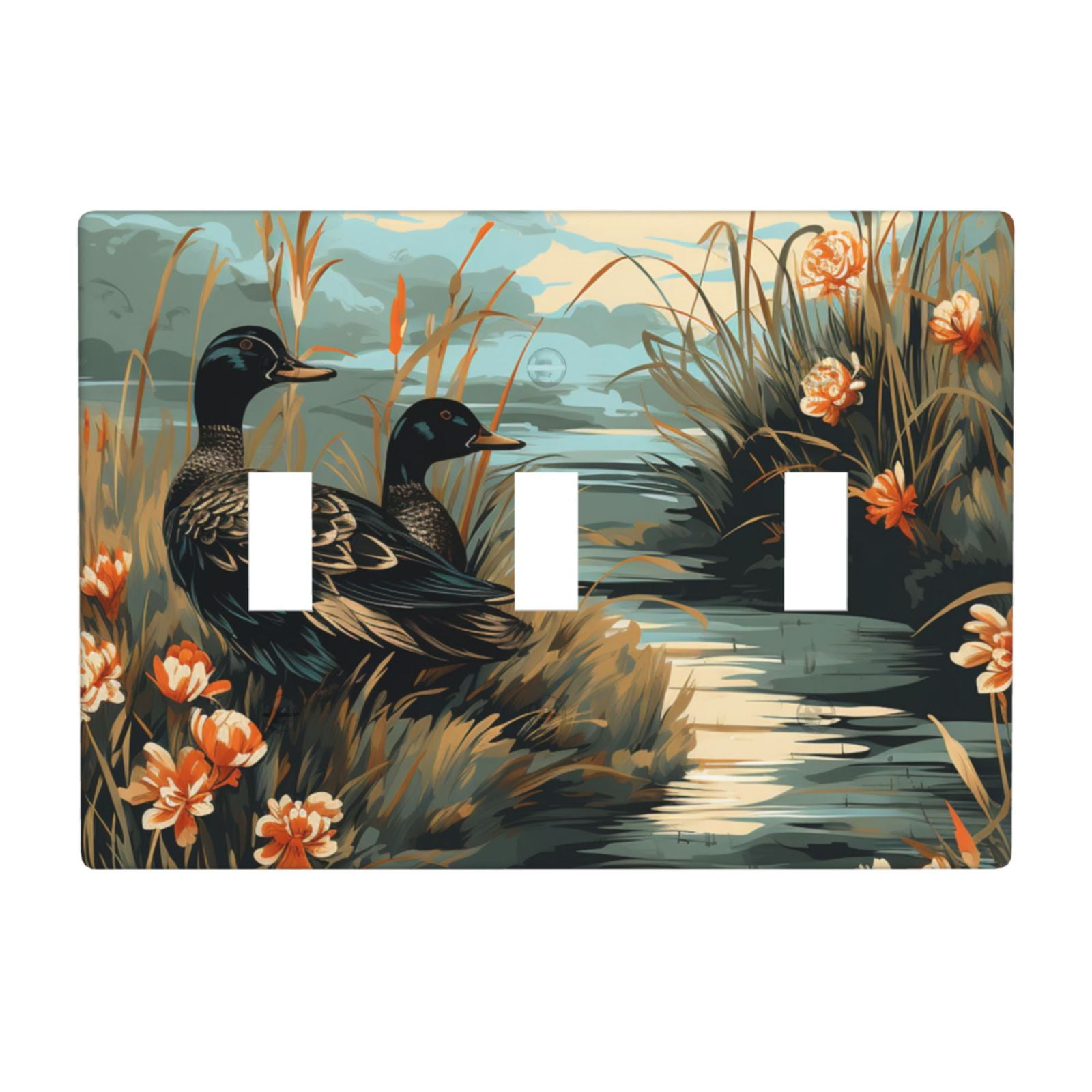 Mallards Duck Hunting Graphic 3 Gang Light Switch Cover Decorative ...