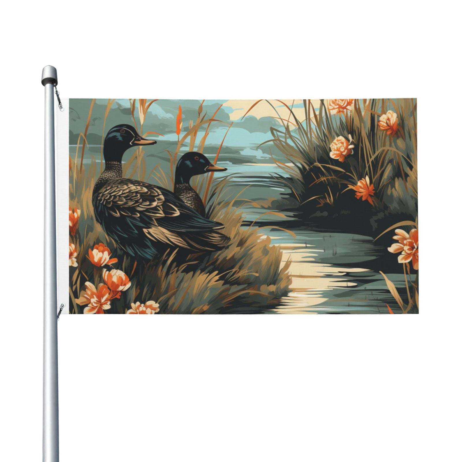 Mallards Duck Hunting Graphic Flag 3X5 Ft Garden Yard House Flags ...