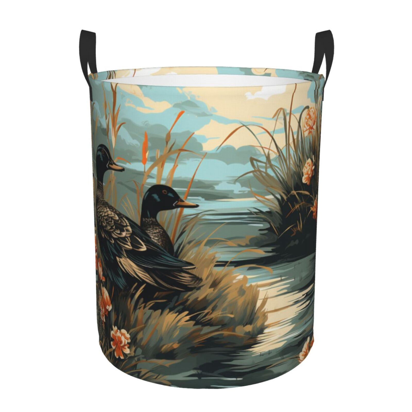 Mallards Duck Hunting Graphic Foldable Laundry Hamper with Handle ...