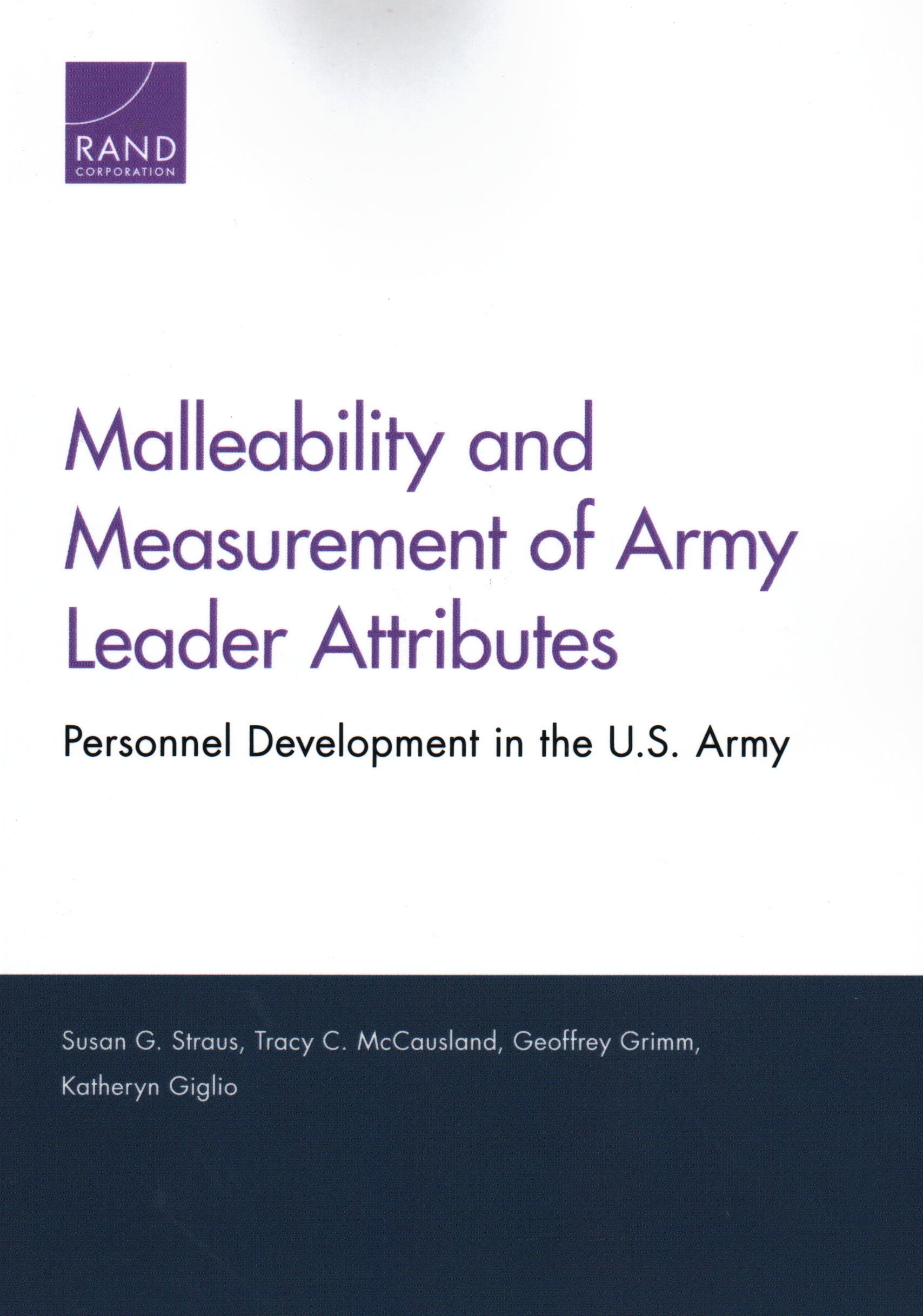 Malleability and Measurement of Army Leader Attributes : Personnel ...