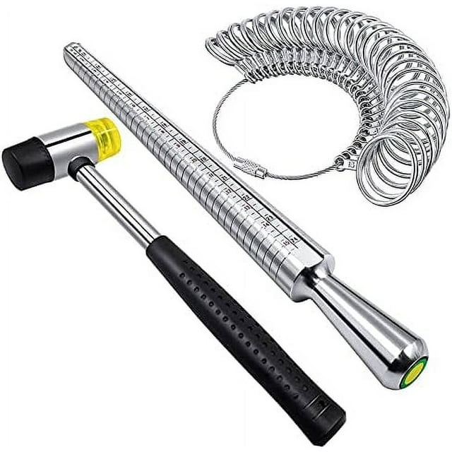 Mallet Ring Sizer Tool Set Including Metal Mandrel Sizer Gauge Kit ...