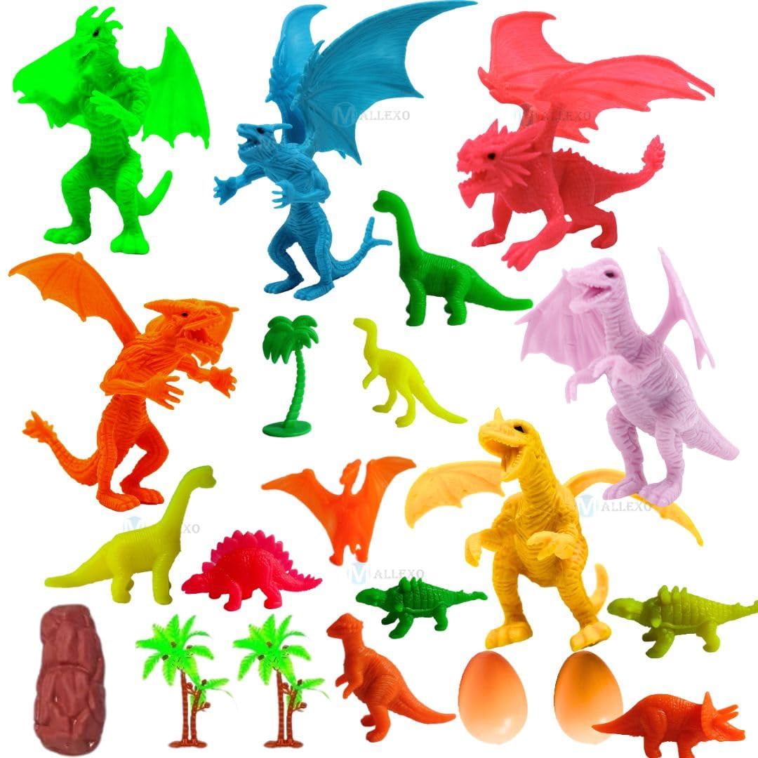 Mallexo PVC Quality Dragons Dinosaur Toys for Kids Animals Set Medium ...
