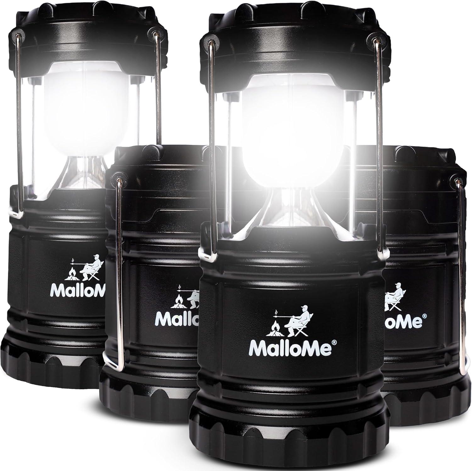 MalloMe Camping Lantern Multicolor 4 Pack Lanterns for Power Outages ...