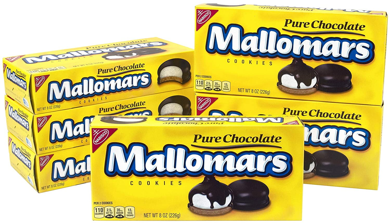 Mallomars Pure Chocolate Cookies, 8-ounce Boxes (Pack of 6) - Walmart.com