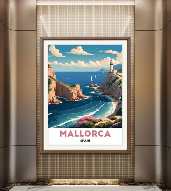 Mallorca Spain Poster Â€“ Stunning Mediterranean Coastal Art NO FRAMED ...