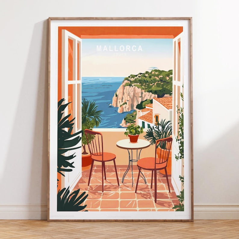 Mallorca Spain Print – Spain Poster, Mallorca Wall Art, Wedding ...