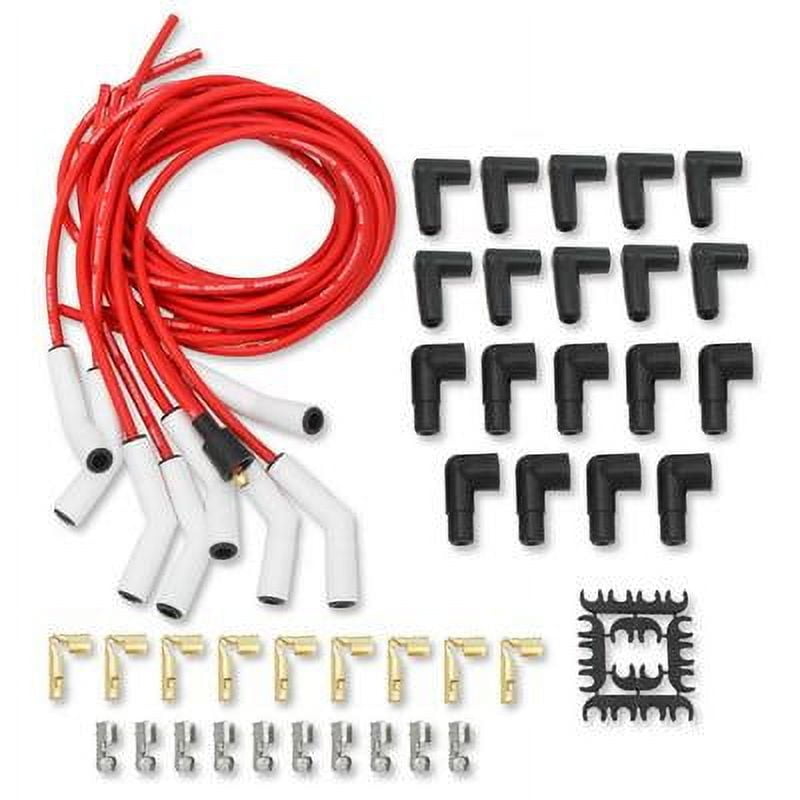 Mallory 947C, Pro Sidwinder Plug Wire Set W/Ceramic Boots Red ...