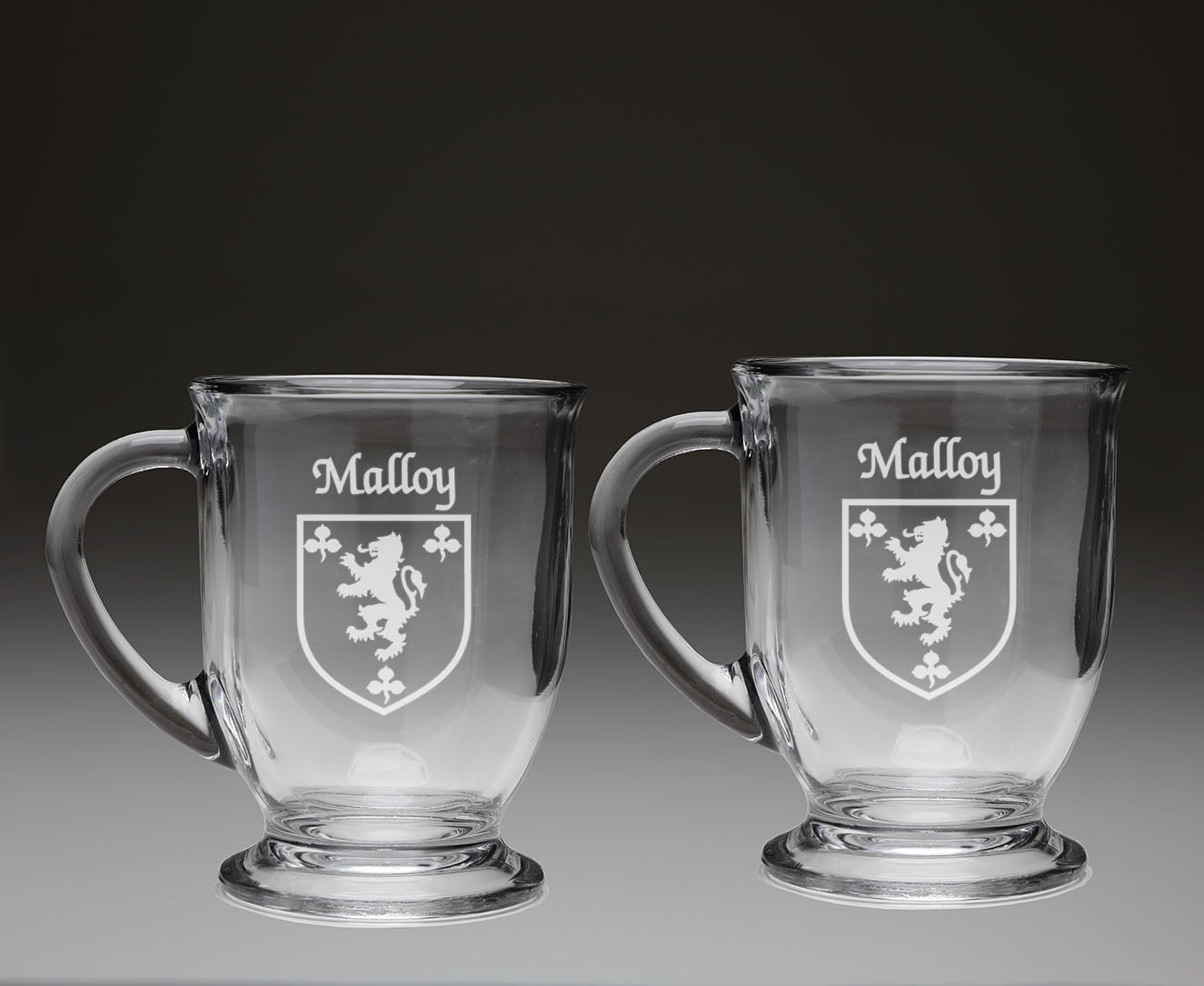 Malloy Irish Coat of Arms Glass Coffee Mugs - Set of 2 - Walmart.com