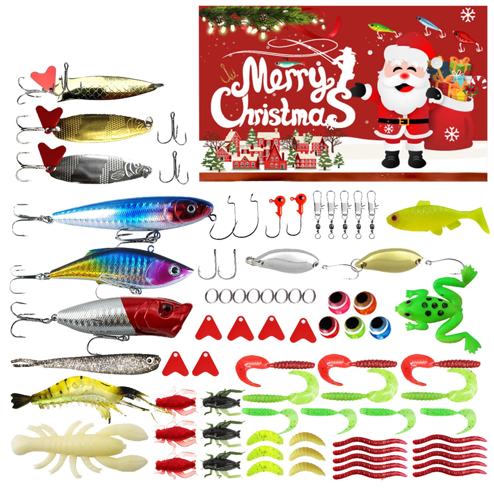 Malltop Shawn Advent Fishing Christmas Countdown Fishing Set 2024 Xmas ...