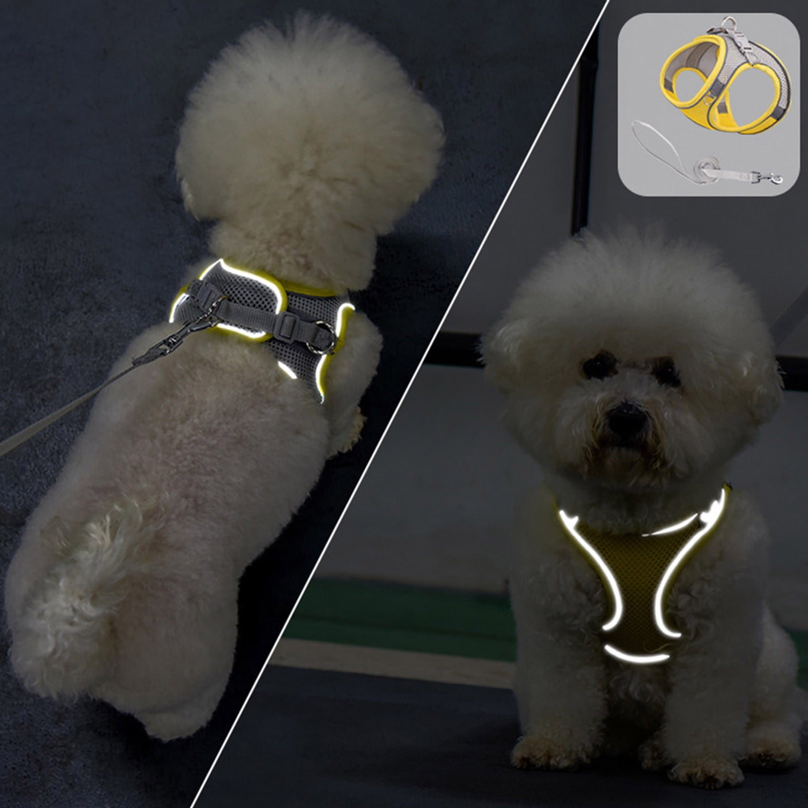 Malltop Shawn Soft Mesh Dog Harness Leash Summer Step In Vest Harness ...