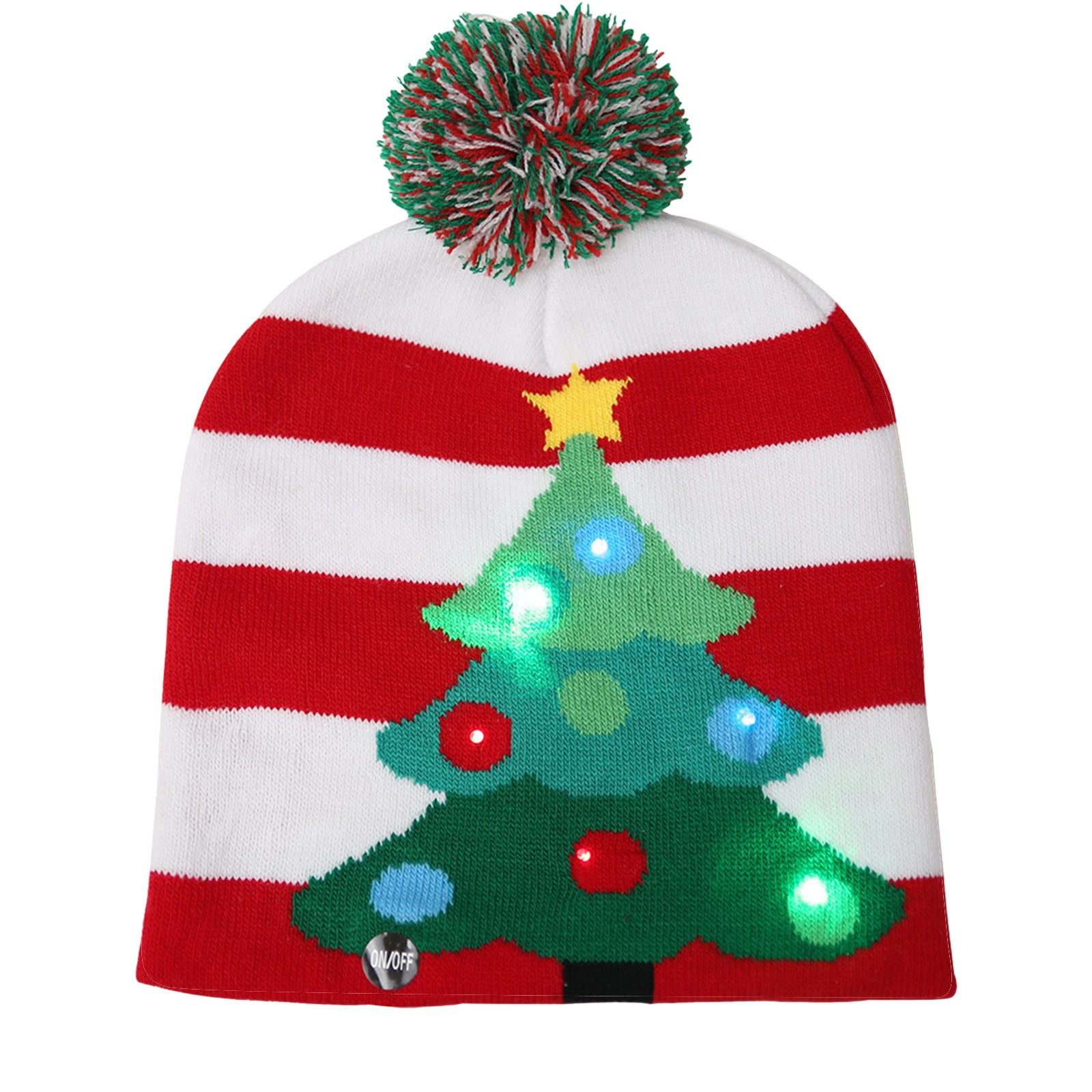 Malltop Shawn WeFlash 4 Pc LED Light Up Christmas Hats Xmas Knitted Hat ...