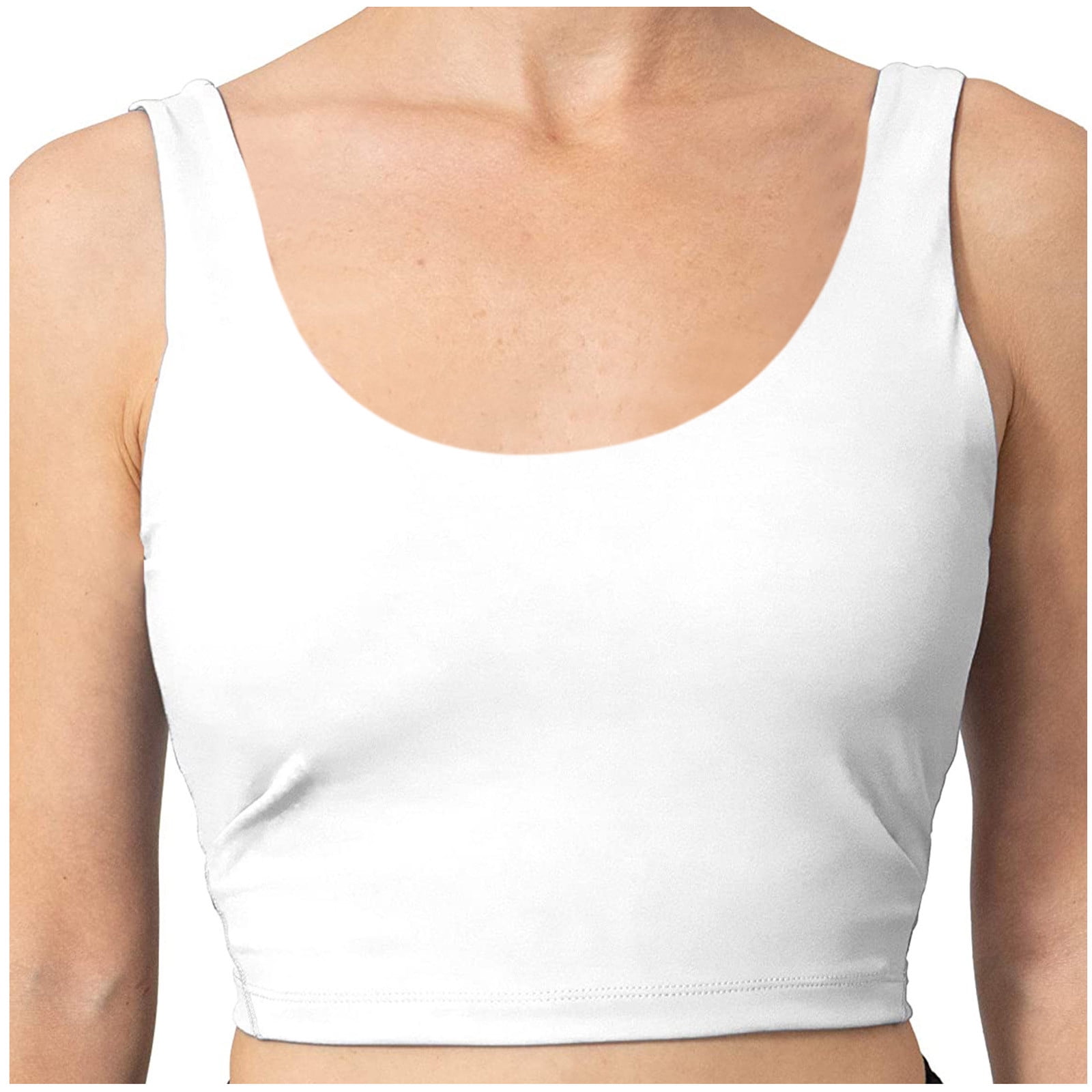 Mallwal Bra No Underwire Women Yoga Bras Solid Sleeveless Cold Shoulder ...