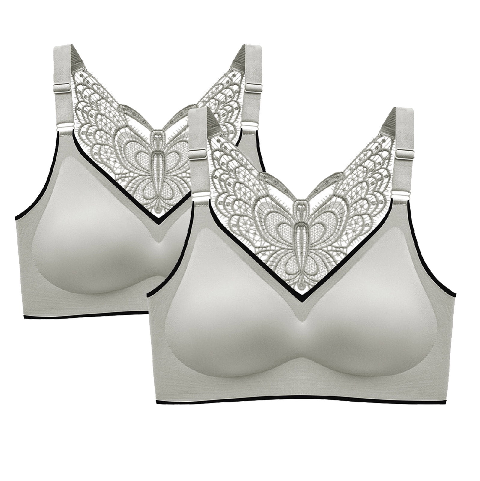 Bra Wireless Women Lightly Lined Bra Feature V-Neck Demi & Balconette ...