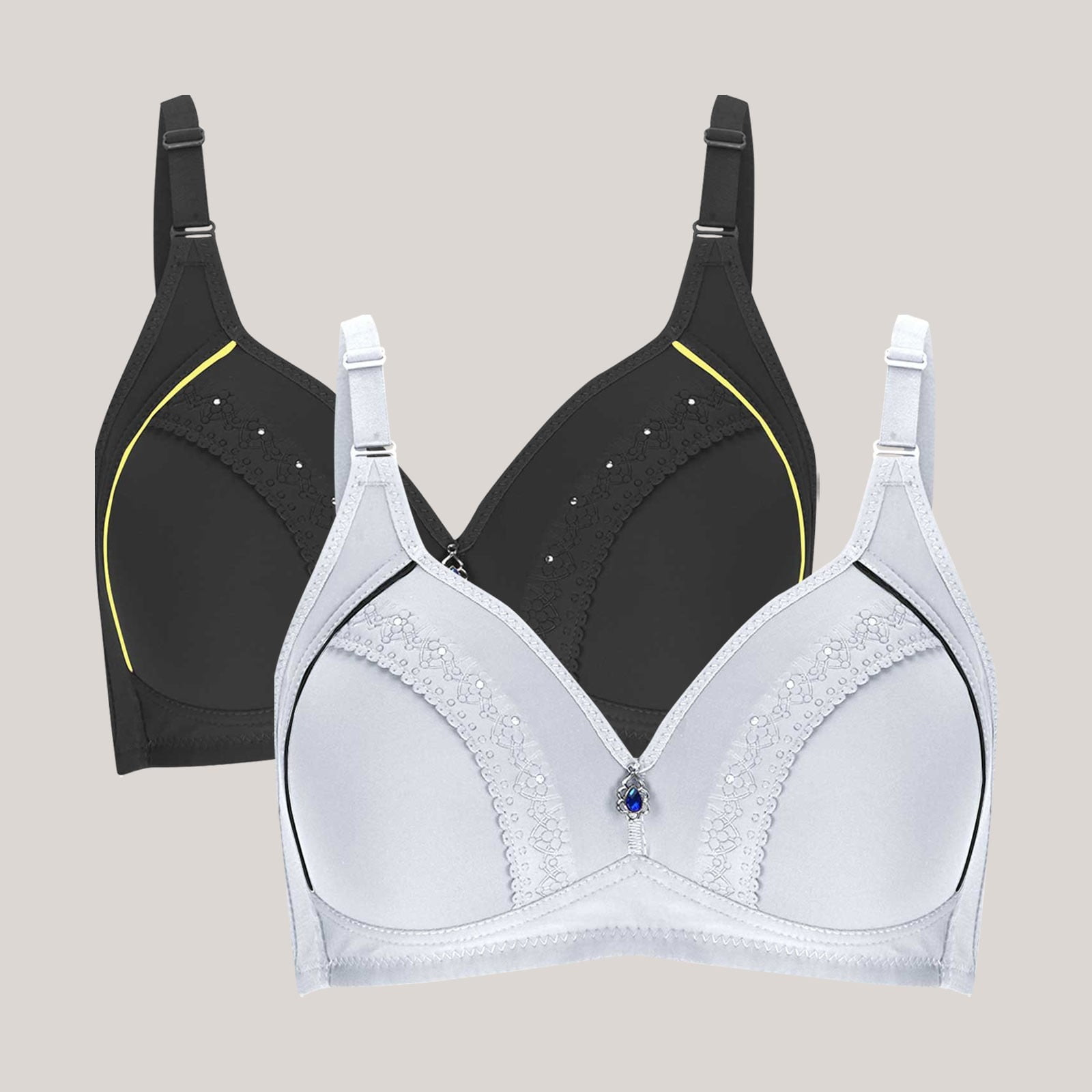 LLYWEY Bras for Elderly Women Clearance Wirefree Bras Women Full ...