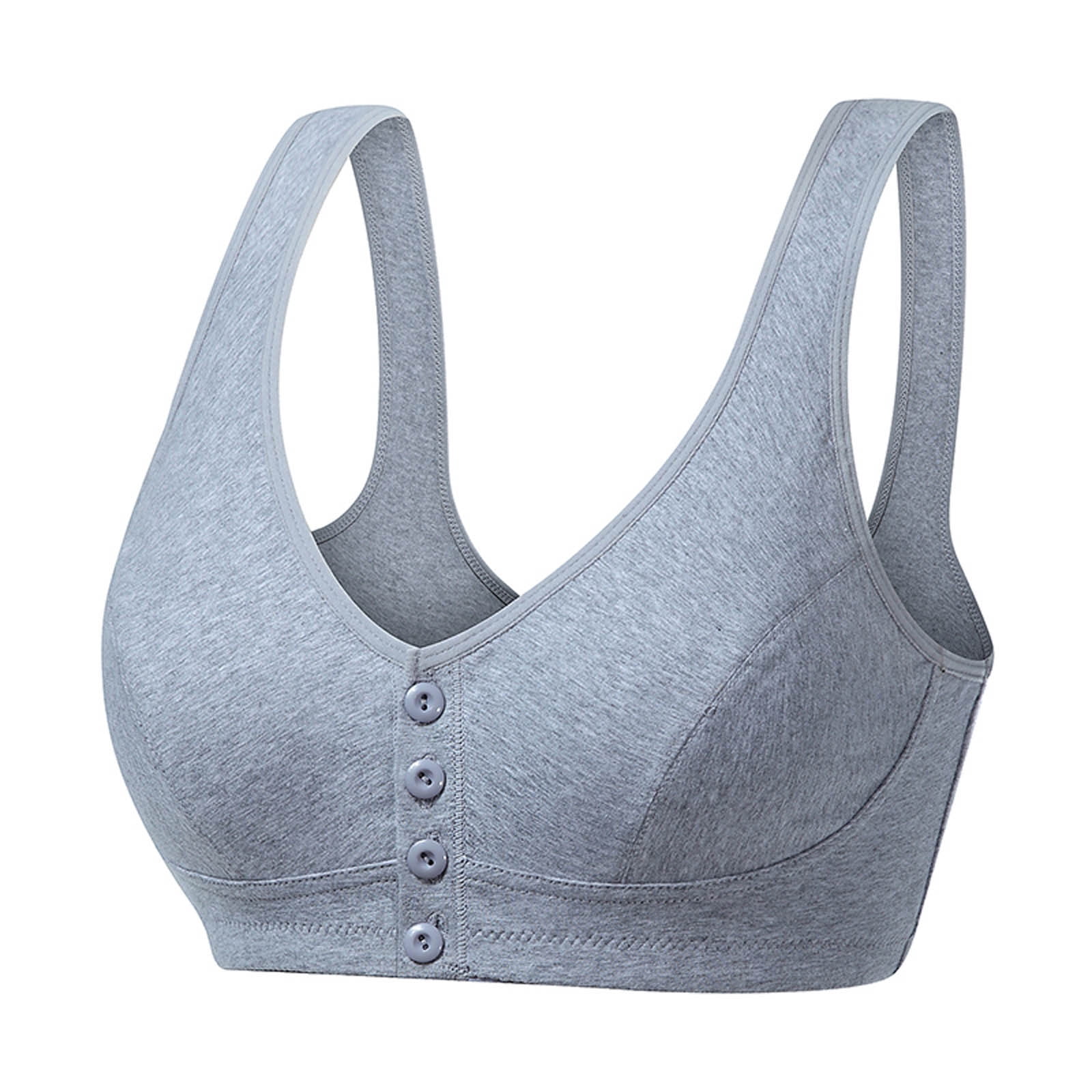 Bras for Elderly Women Comfortable Breathable Plus Size Bra Buttons ...