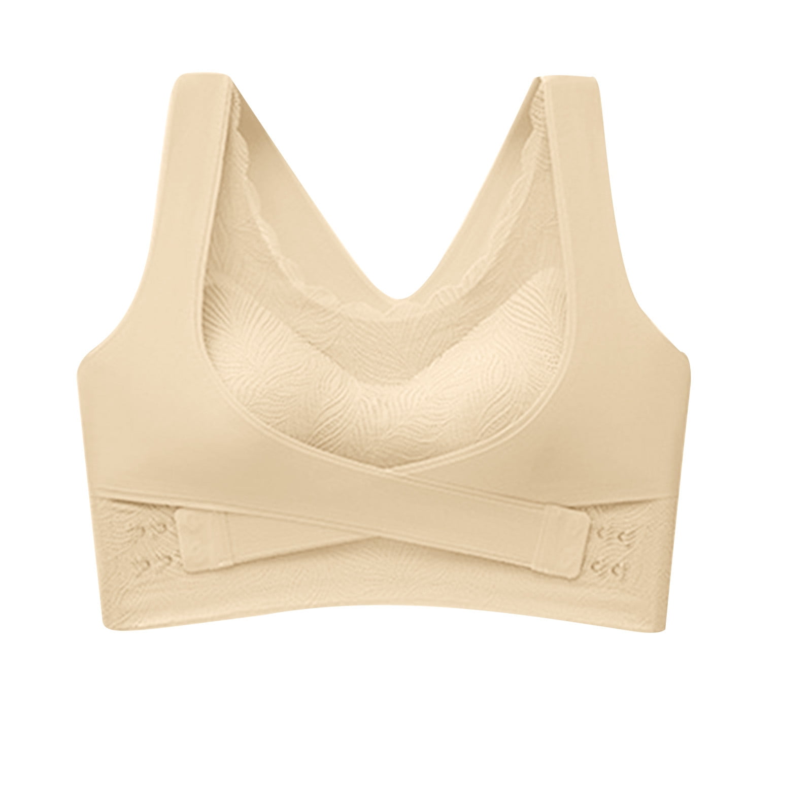Bras for Older Women Seamless Bra Feature V-Neck Full-Figure Bra Style ...
