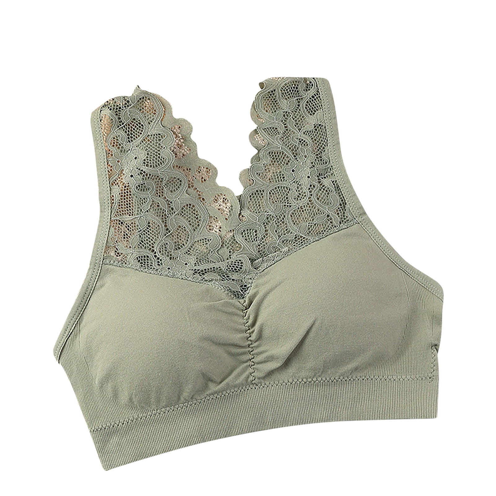 Mallwal Bras for Women Wireless Lightly Lined Bra Feature V-Neck ...