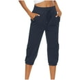 Capris Pants for Women Plus Size Cropped Flare Pant Leg Cut Tall Size ...