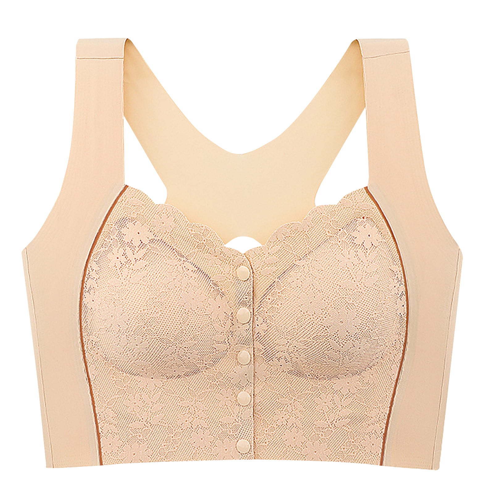 Comfort Bras for Women Wirefree Back-Smoothing Bra Feature V-Neck Demi ...