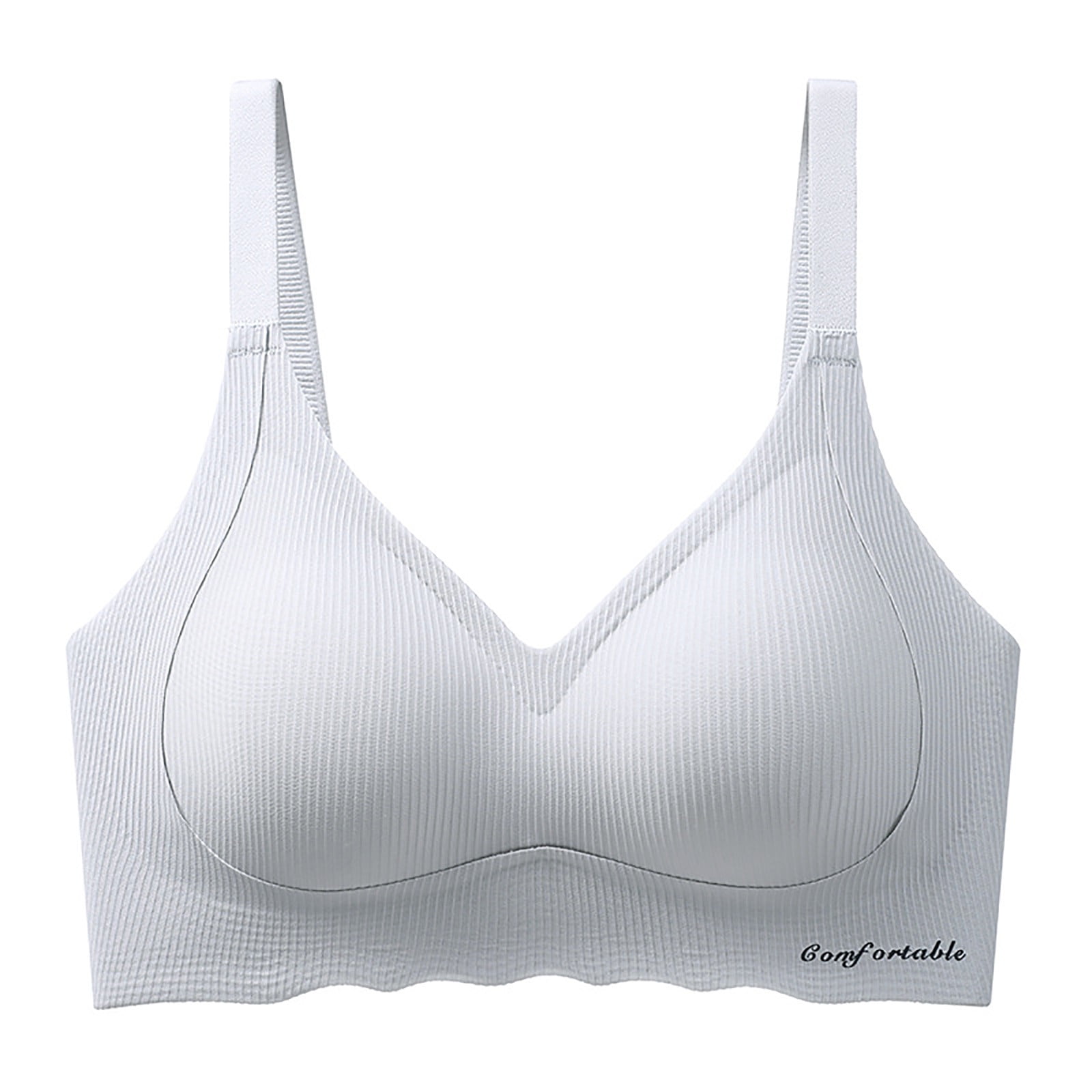Comfort Bras for Women Wirefree Seamless Bra Feature V-Neck Wire-Free ...