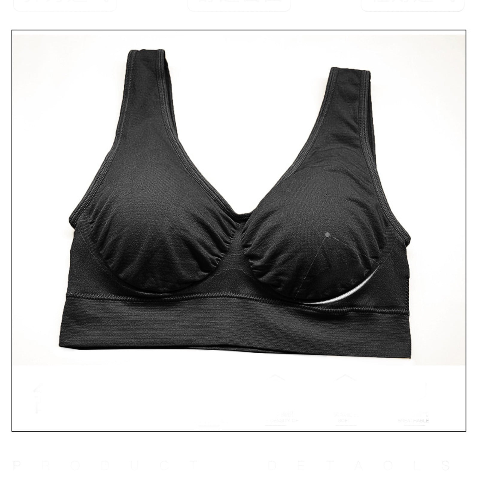 Comfy Bras for Women Plus Size Bras Padded Seamless Sleepwear Yoga Bra ...