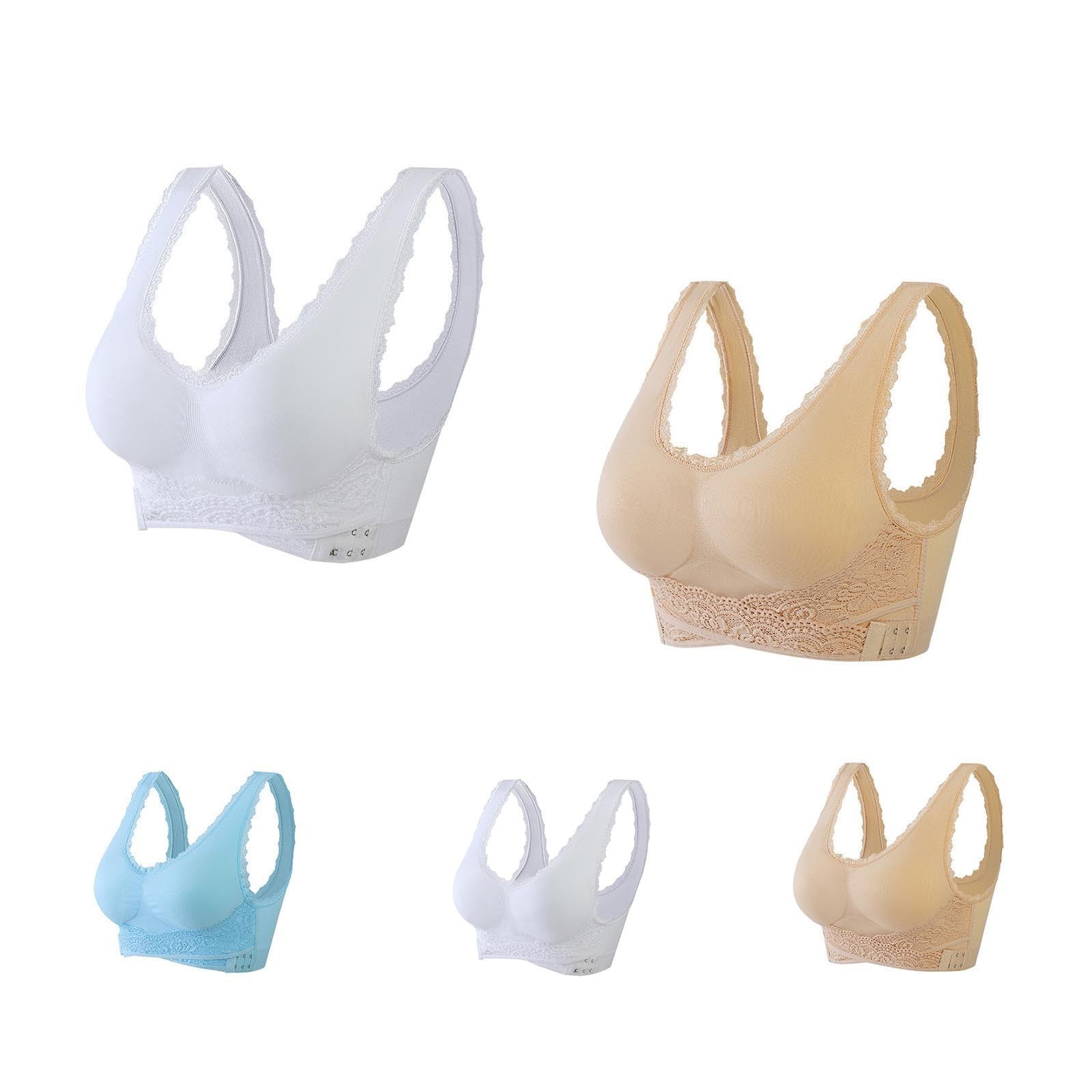 Mallwal Cute Sports Bras for Women Seamless Bra Feature V-Neck Longline ...