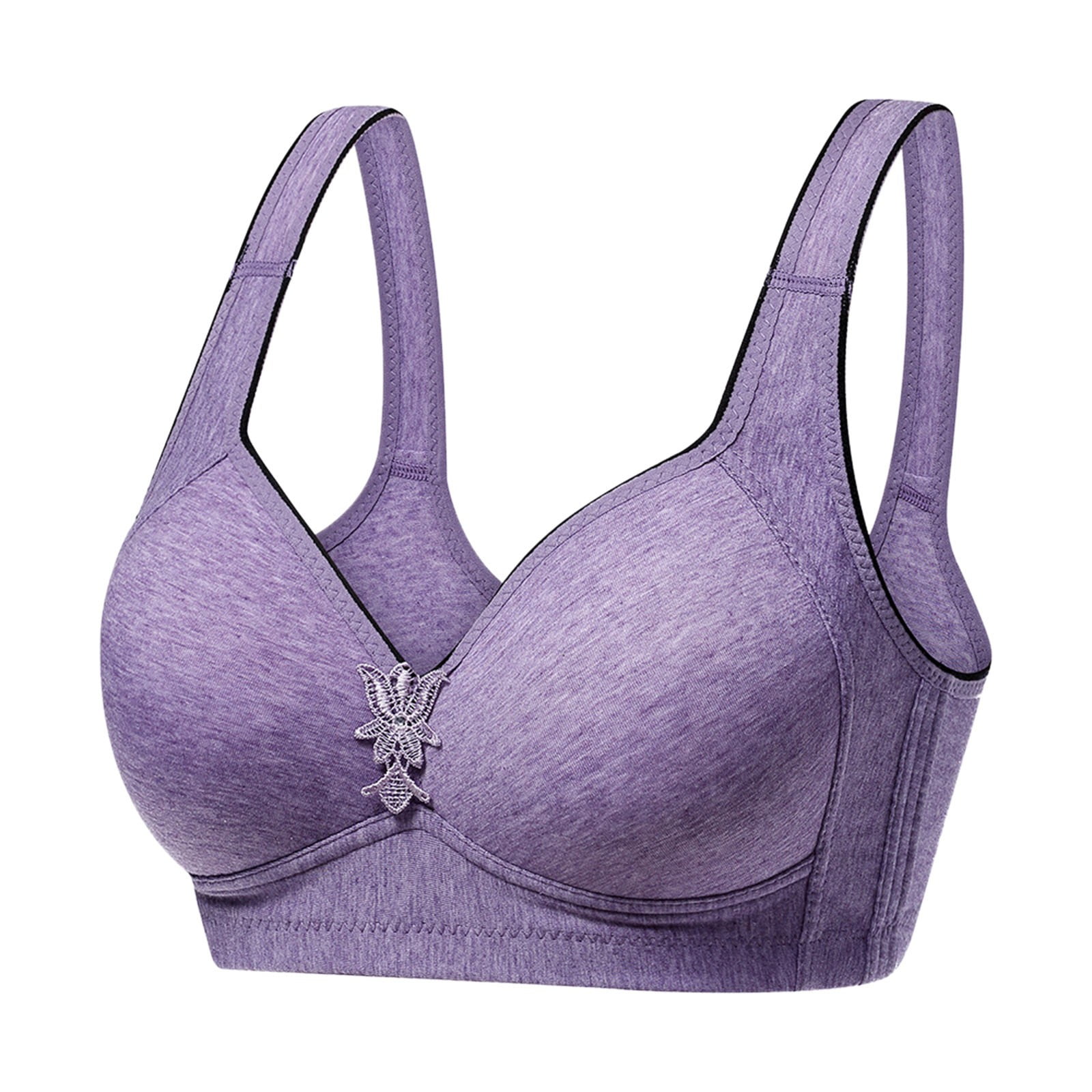 Front Closure Bras for Women Back-Smoothing Bra Feature V-Neck Longline ...