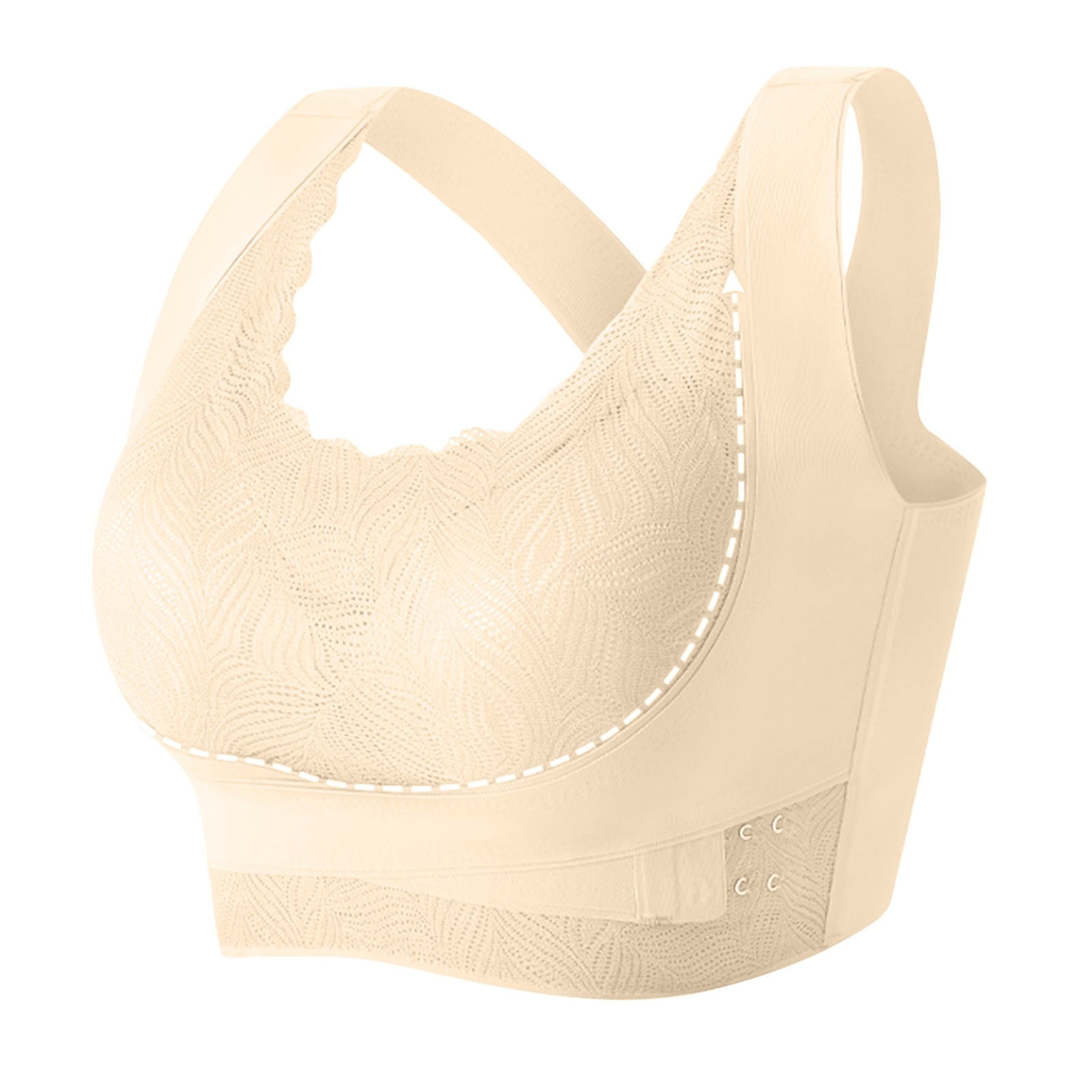 Front Closure Bras for Seniors Women Seamless Bra Feature V-Neck Push ...