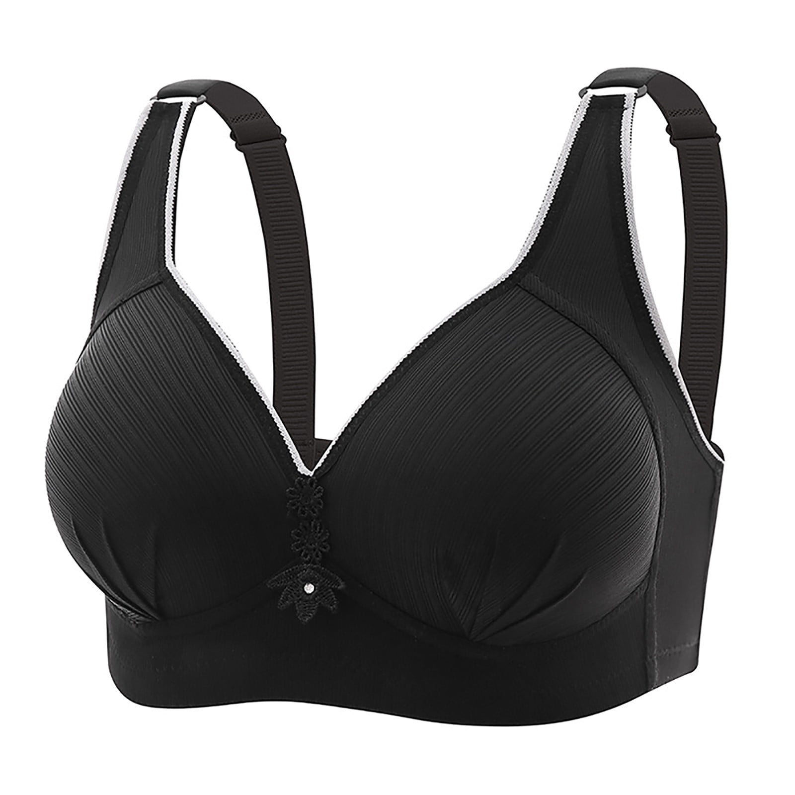 Mallwal Full-Coverage Wireless Bra Women Back-Smoothing Bra Feature V ...