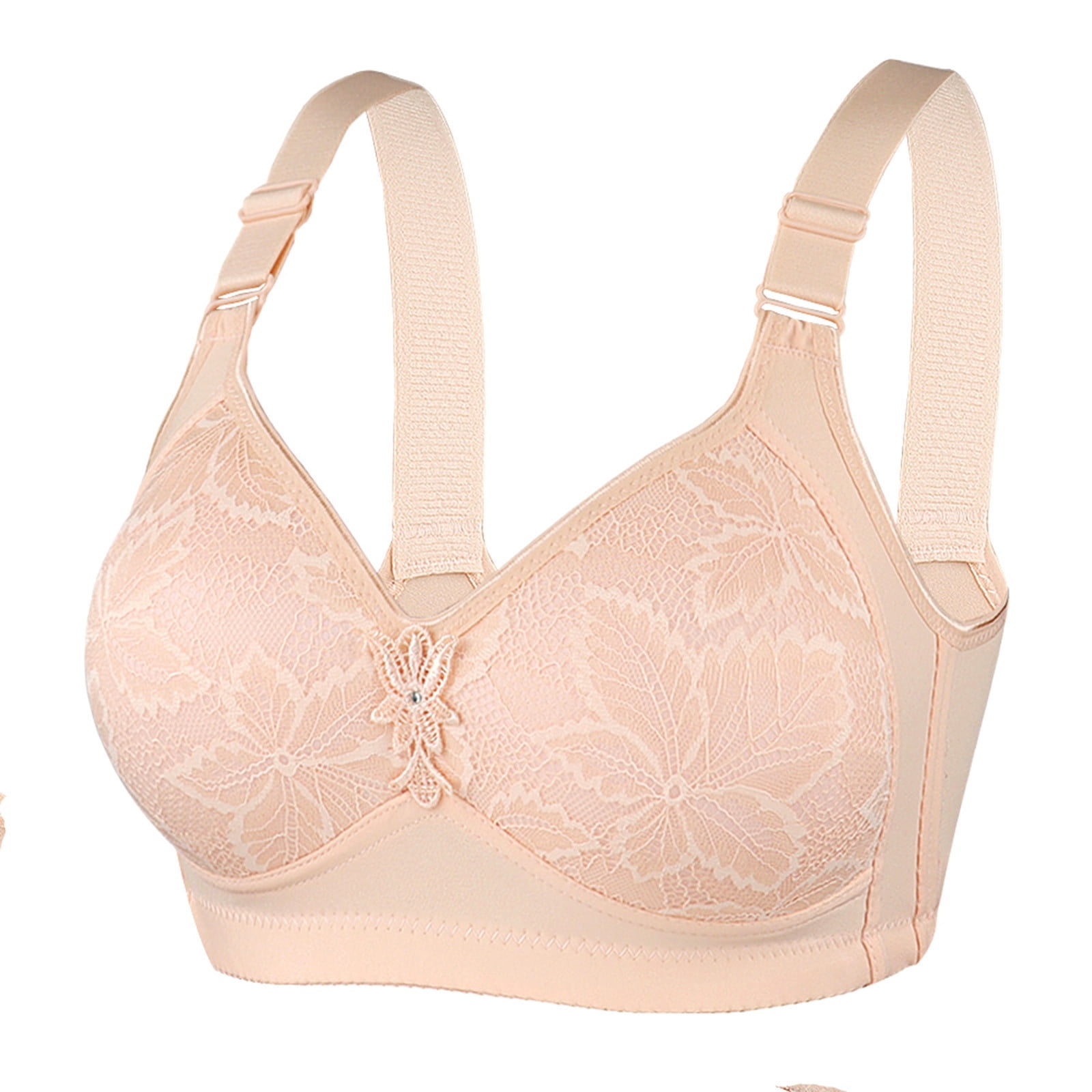 Padded Bra with Straps Women Full-Coverage Bra Feature V-Neck Longline ...