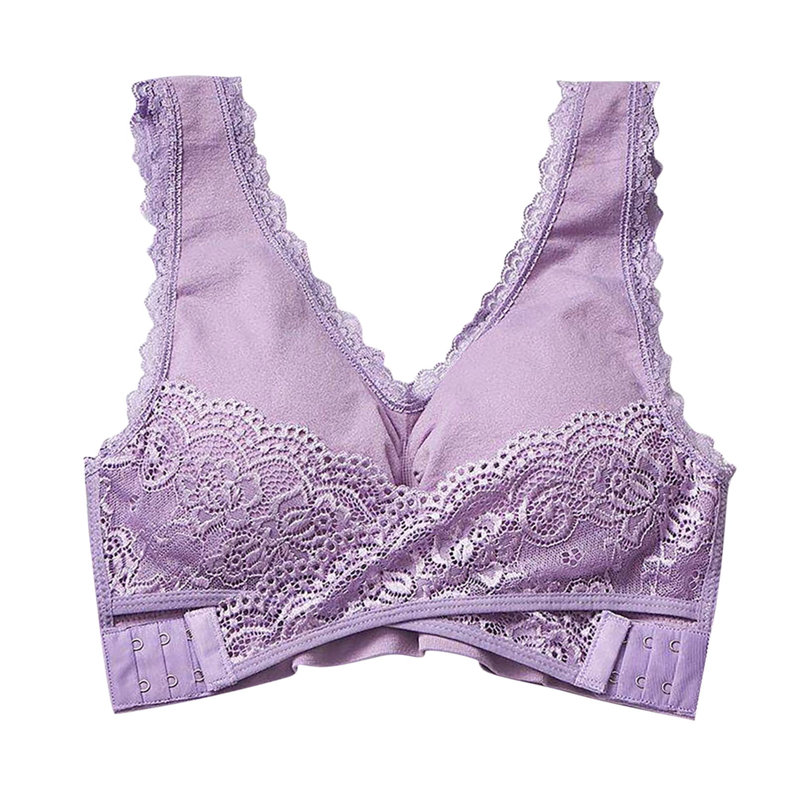 Padded Bras for Women Solid Color Lace Comfortable Bra Underwear Undies ...