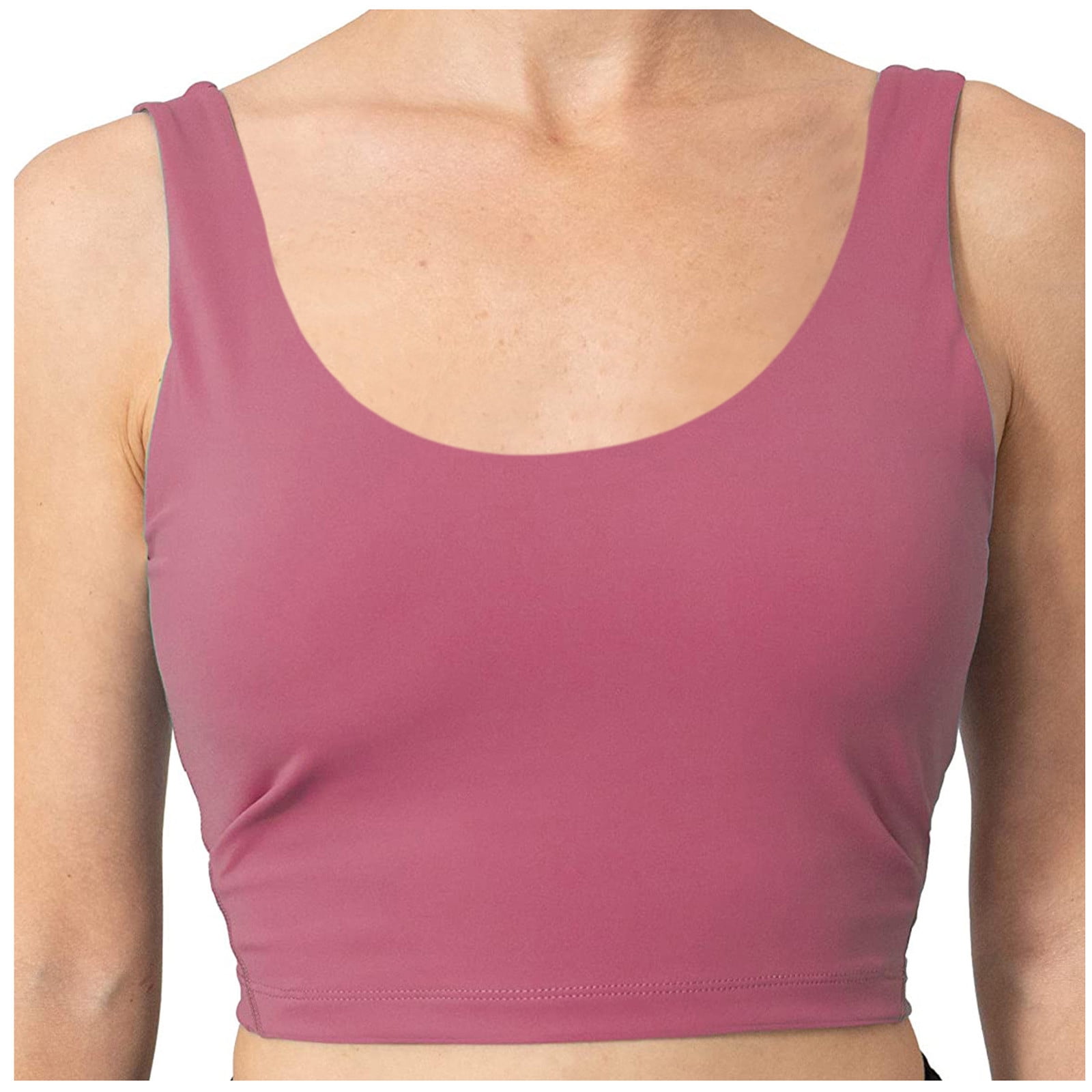 Mallwal Padded Bras Women Yoga Bras Solid Sleeveless Cold Shoulder ...